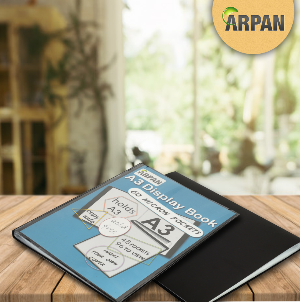 A3 Display Book With 48 Sleeves Black - Clarisworld