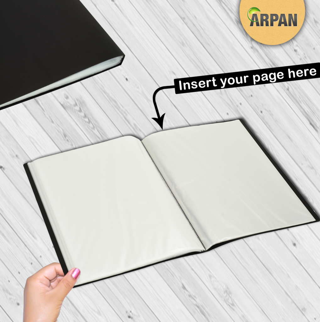 A3 Display Book With 48 Sleeves Black - Clarisworld