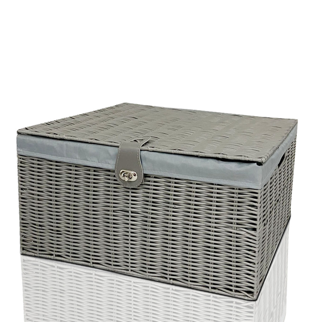 Resin Storage Chest Trunk with Lining Locked Grey - Clarisworld