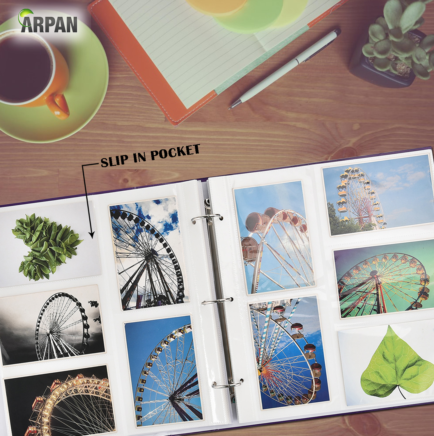 Slip In Photo Album Holds 500 Photos 6'' x 4'' - Purple