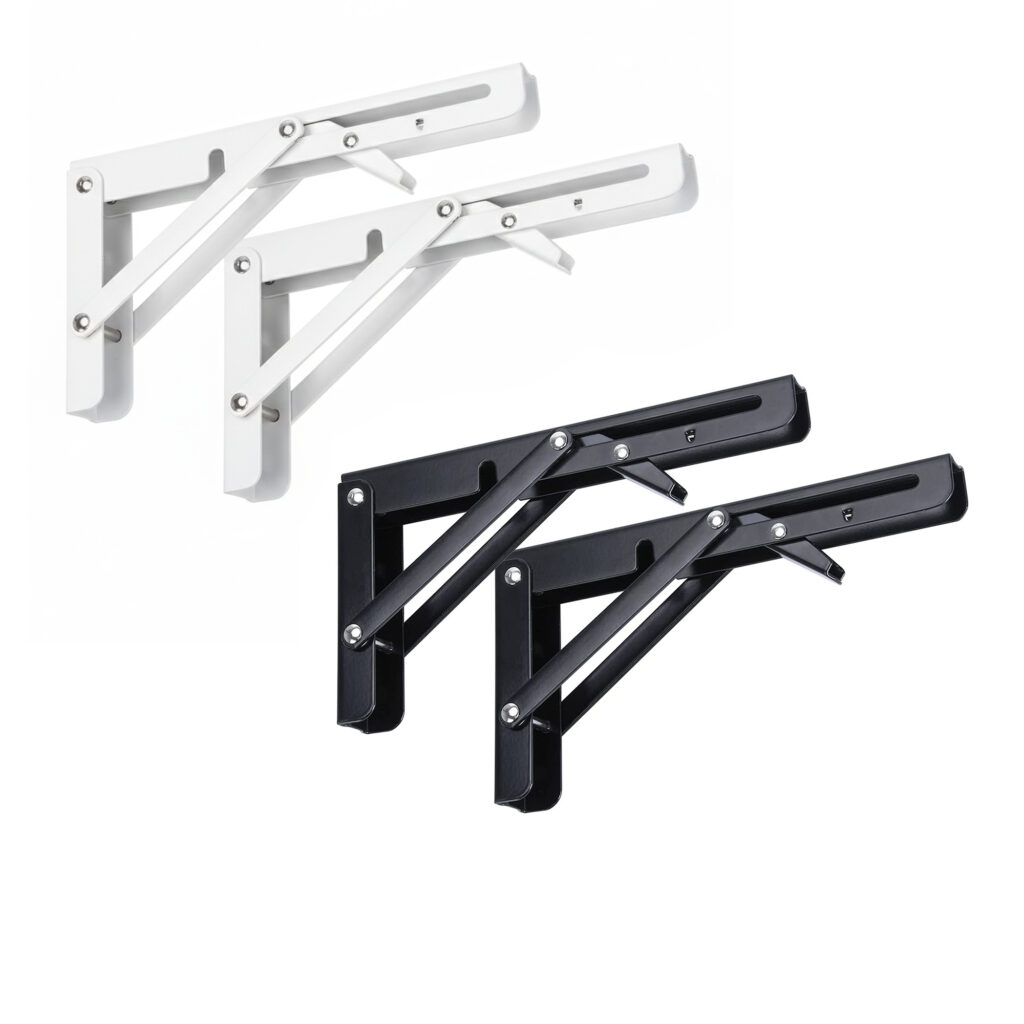 Folding Shelf Brackets, 2 Pcs Heavy Duty Foldable Shelf Brackets Metal ...