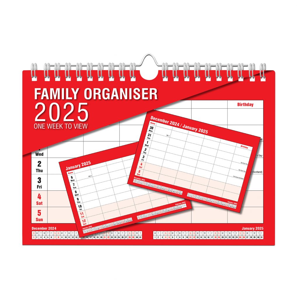 2025 Calendar Family Organizer - One Week to View - Clarisworld
